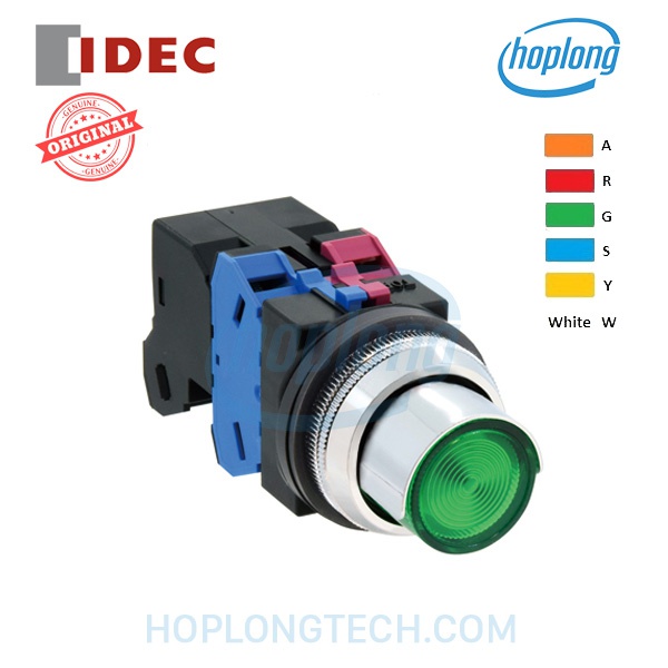 AOLGN22211DNPW Idec - Phi 30 - Pure Trắng - Nhấn giữ - 24VAC/DC