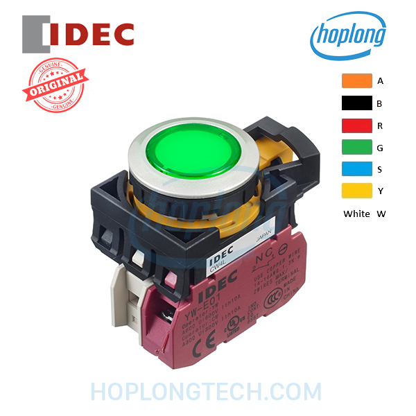 CW4L-A1E22Q3Y IDEC - Phi 22 - Vàng - Nhấn giữ - 2NO+2NC