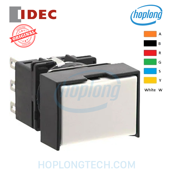 LB4B-M1T2LS IDEC - Phi 16 - Xanh dương - Nhấn nhả - 2NO+2NC