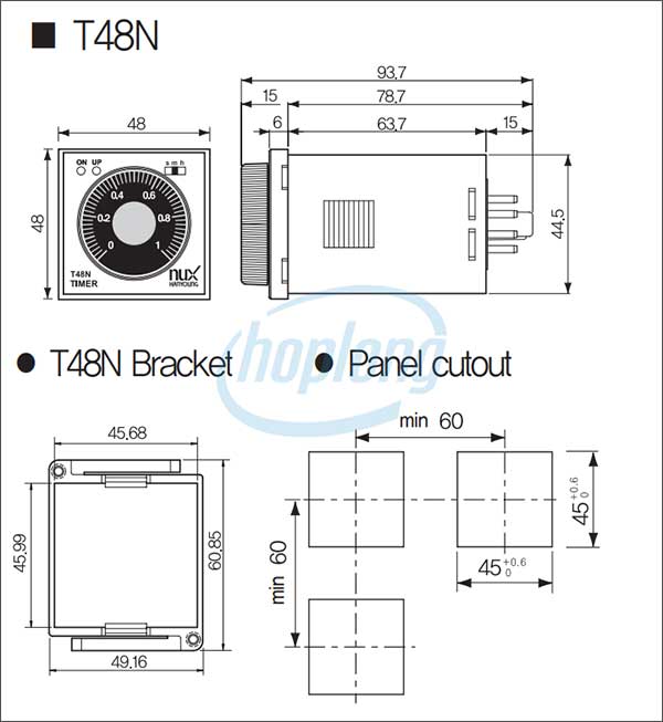 Bộ đặt thời gian Analog T48N Series Hanyoung