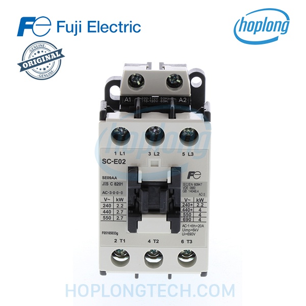 Contactor SC-E02P AC380V Fuji - 3P - 20A - 380VAC 50/60Hz