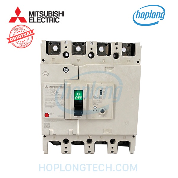 ELCB NV250-SV 4P 250A 36kA 100/200/500mA HS Mitsubishi - 4P, 250A, 36kA