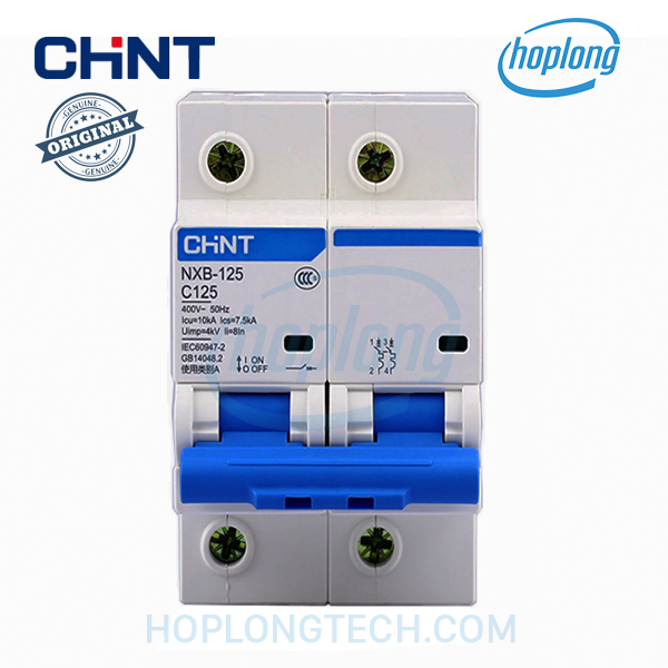 NXB-125G 2P 100A D-10kA Chint - NXB-125 Series - 2P - 100A
