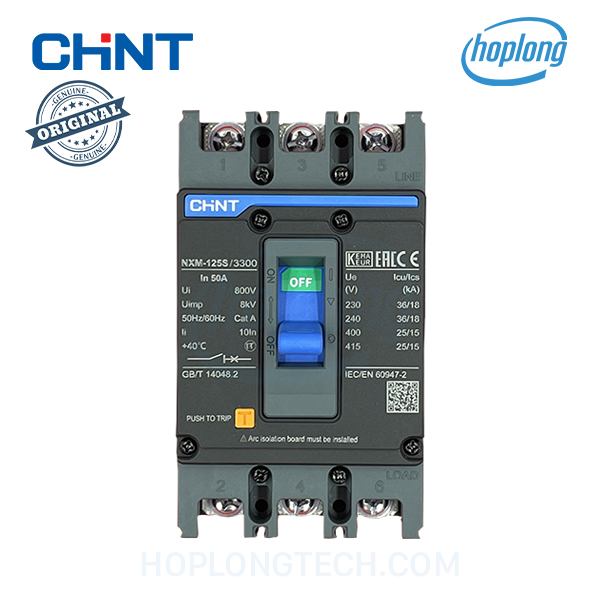 NXM-125S 3P 50A 25kA CHINT - NXM-125 Series - 3P - 50A - 25kA