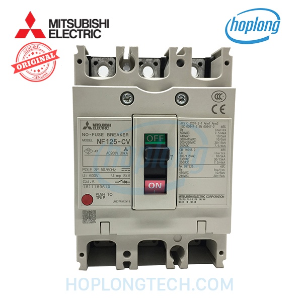 NF125-UV 3P 40A 200kA Mitsubishi - NF125 Series - 3P - 40A