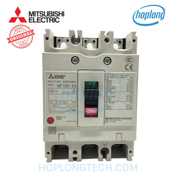 NF125-SV 3P 71A 30kA MB Mitsubishi - 400VAC - 71A - Type SV